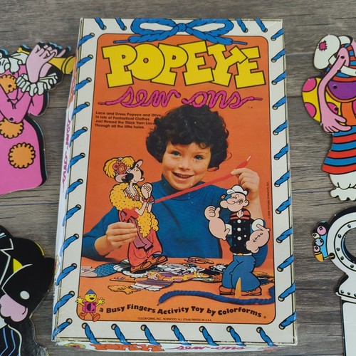 Popeye The Sailor Man Sew Ons Hobby 27 Pieces In Box EUC Vintage Craft ...