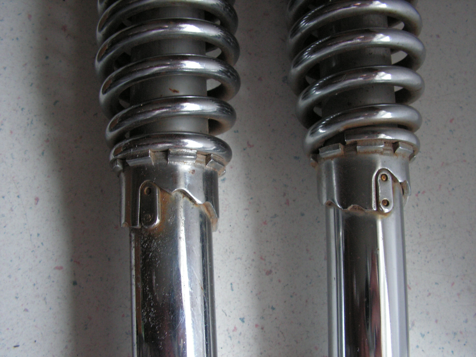 VINTAGE CHROME MOTORCYCLE REAR SHOCKS 13.25 EYE TO EYE | eBay
