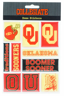 K&Company Collegiate Epoxy Dome Stickers University of Oklahoma Sooners ...