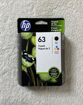 SEALED HP 63 Black Color Ink Cartridges Combo 2-Pack Genuine Exp. 09/20 ...