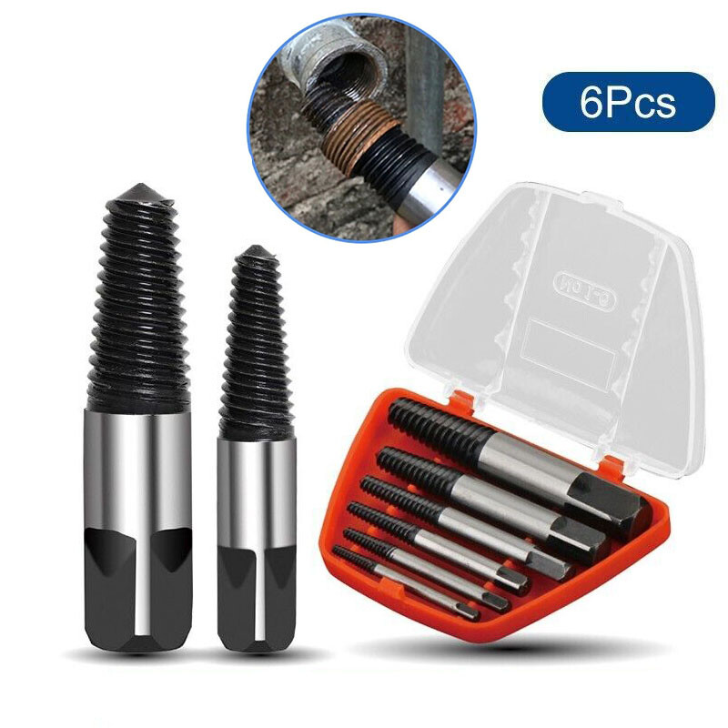 6pcs Easy Out Screw Extractor Kit Damaged Screw Remover Broken Bolt ...