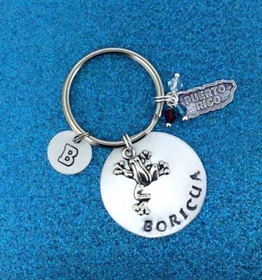 Boricua Keychain - Personalized with monogram initials - Puerto Rico ...