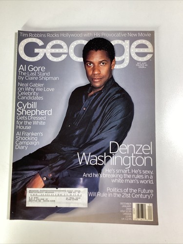 George Magazine JFK Jr 2000 Denzel Celebrity Trump Gore Cybill Franken ...