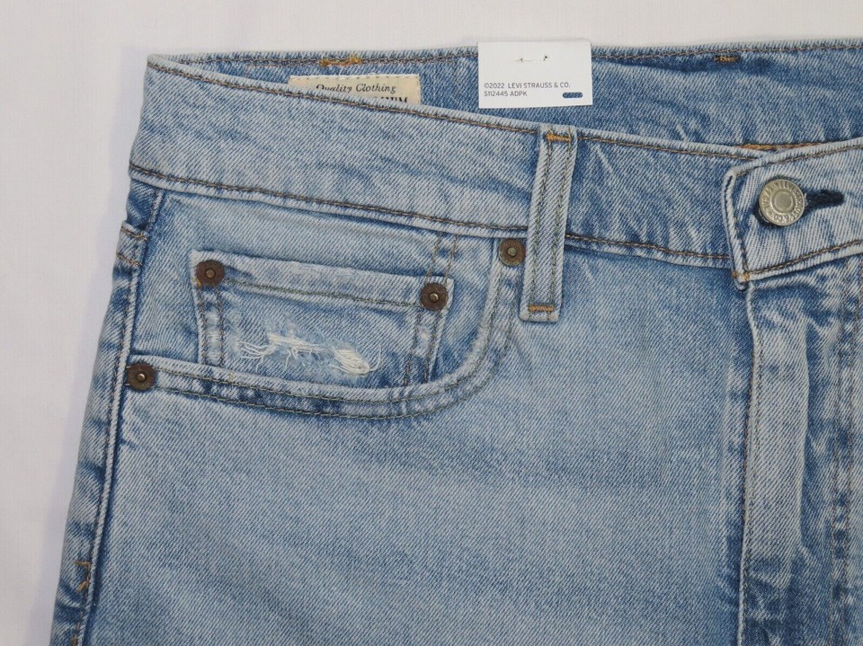 Levi's Slim Fit 412 Factory Cut-Off Distressed Jean Shorts with Holes ...