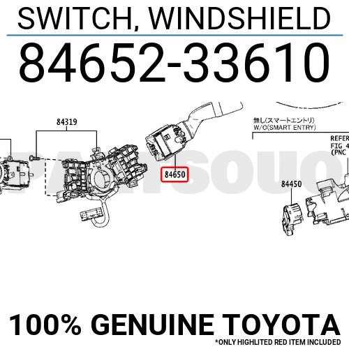 8465233610 Genuine Toyota SWITCH, WINDSHIELD 84652-33610 | eBay