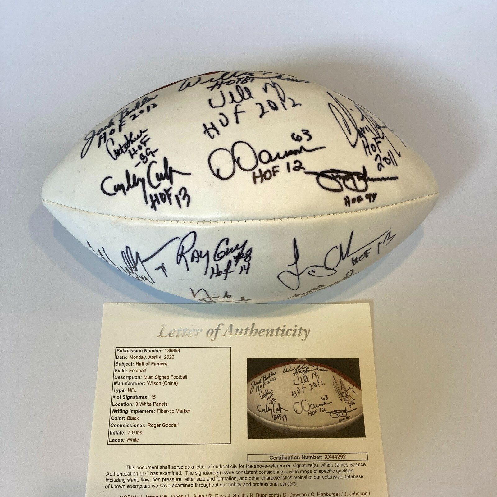 Hall Of Fame Legends Multi Signed Football With 15 Sigs JSA COA | eBay