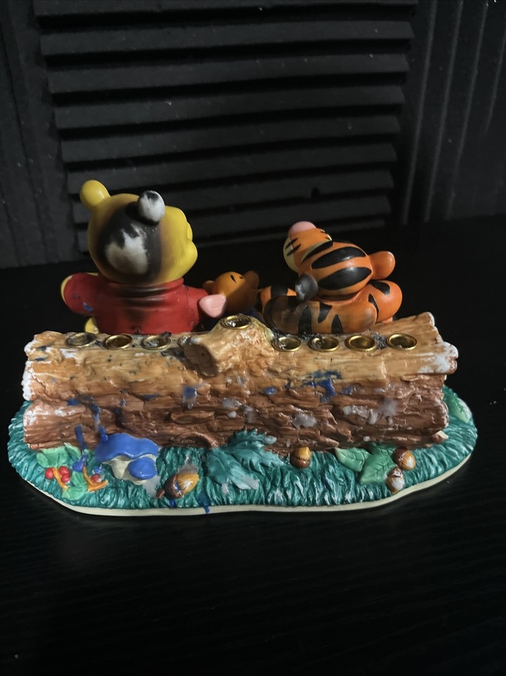 Disney Winnie The Pooh Tigger Roo Leaning On Log Menorah Hanukkah ...