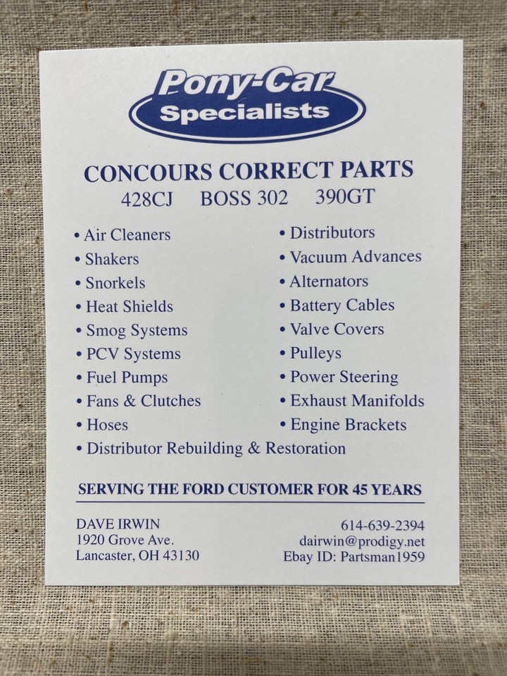 1969 1970 Boss 302 NOS Mustang Cougar Carburetor / PCV Spacer. Original ...