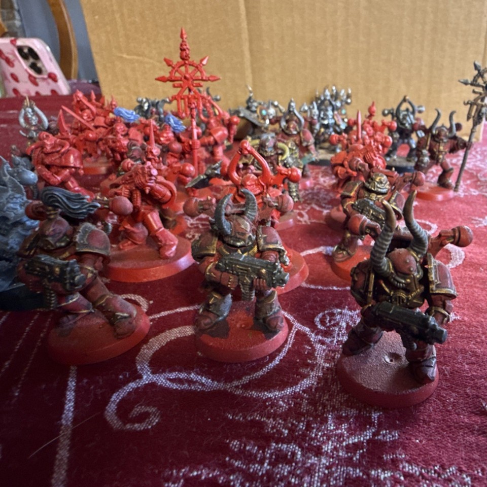 Games Workshop Warhammer 40K Chaos Space Marines Mixed Lot Painted ...