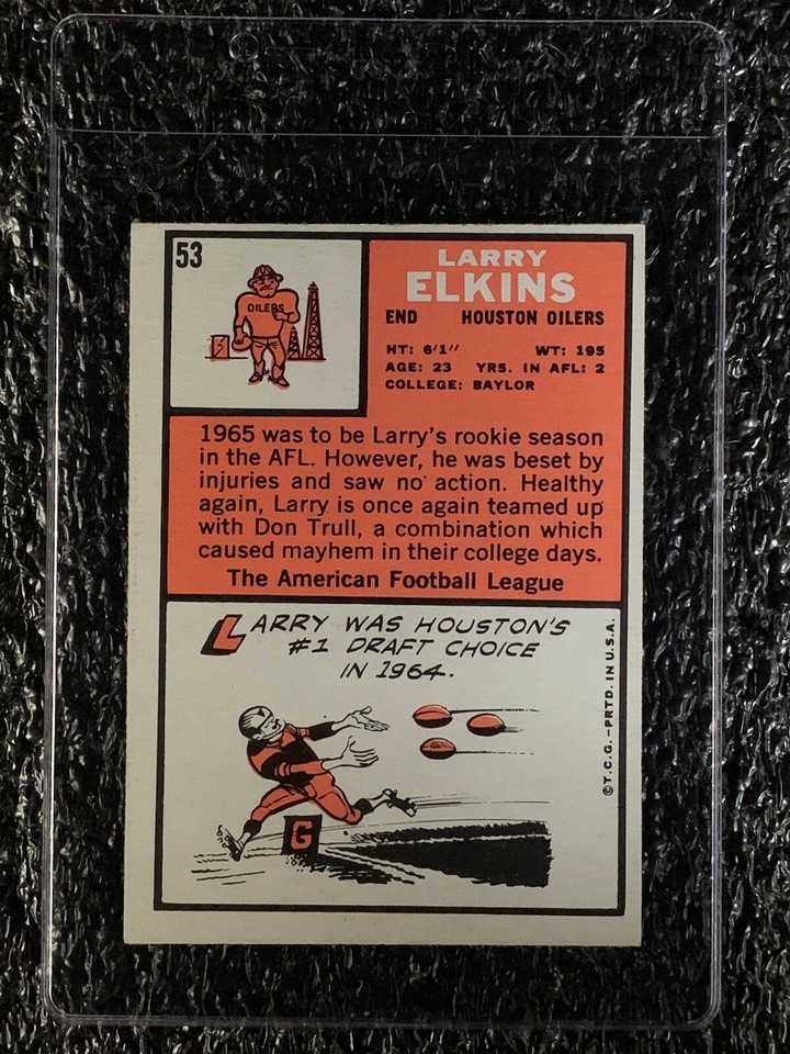 1966 Topps Football #53 Larry Elkins VG/EX | eBay