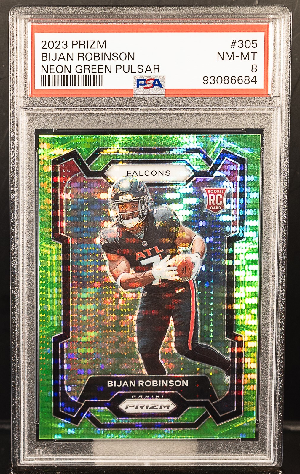 93086684 Bijan Robinson 2023 Panini Prizm #305 Neon Green Pulsar Rookie ...