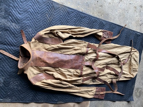 Antique straight jacket old Circa 1860s Leather straps brass buckles ...