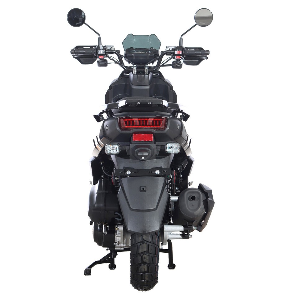 X-PRO Tank 200 Moped Scooter with 12" Wheels, Electric/Kick Start,Disc ...