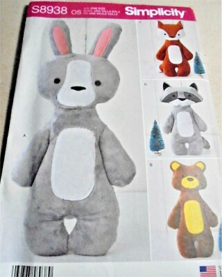 Simplicity #S8938-Stuffed Animals Pattern with Bunny, Bear, Fox ...