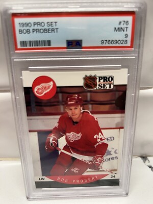1990 Pro Set Bob Probert #76 Detroit Red Wings NHL Hockey PSA 9 | eBay