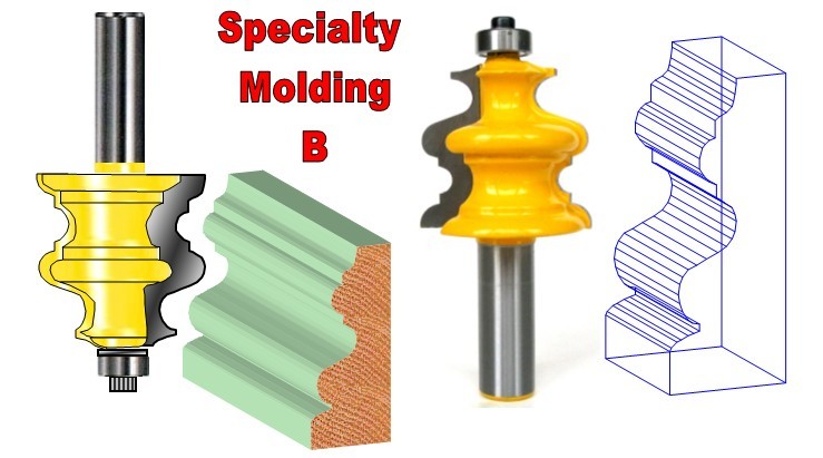 1 PC 1/2" SH Base Architectural Molding B Router Bit S | eBay