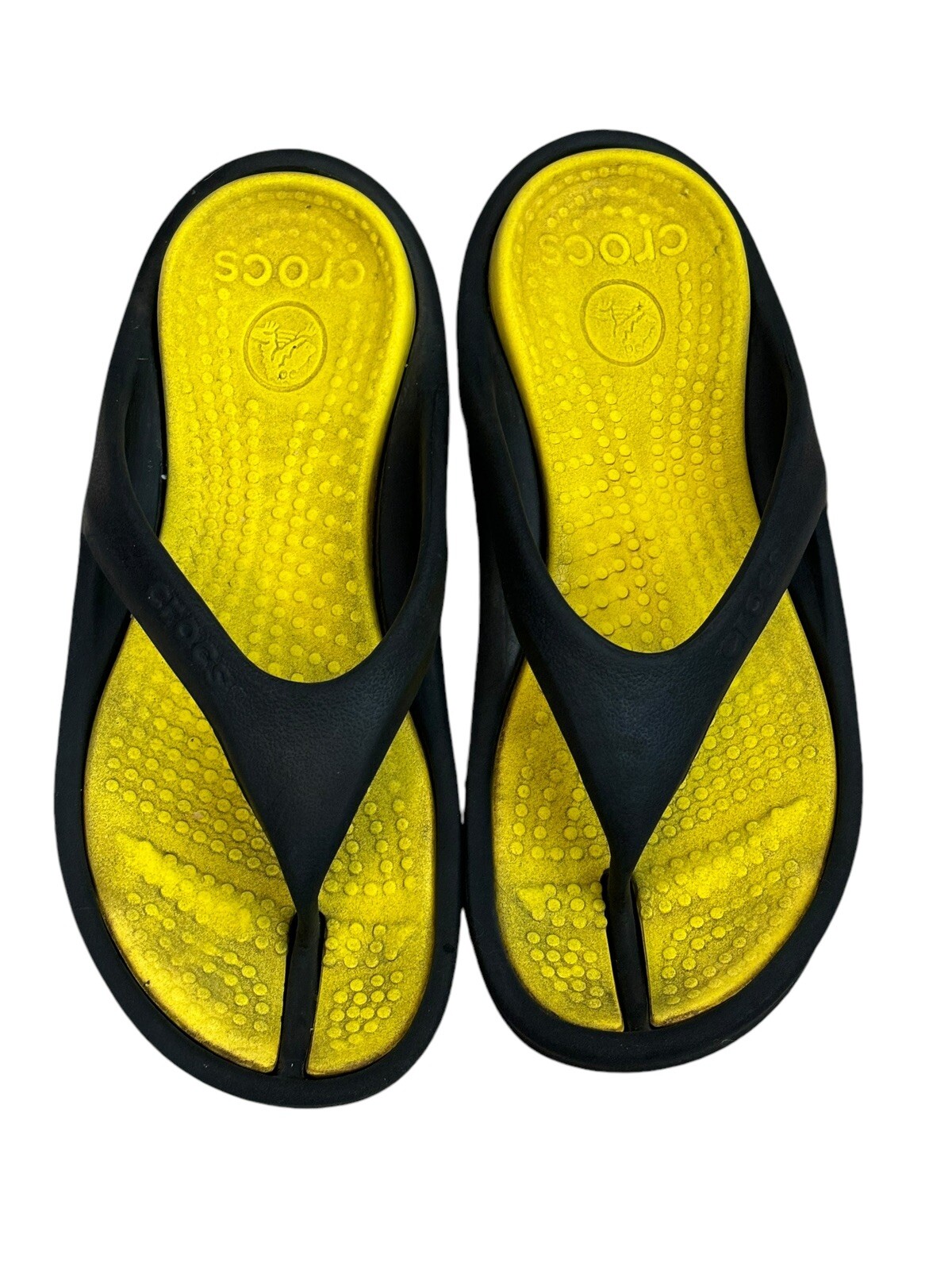 CROCS Classic Athens Flip Flops Sandals Blue & Yellow… - Gem