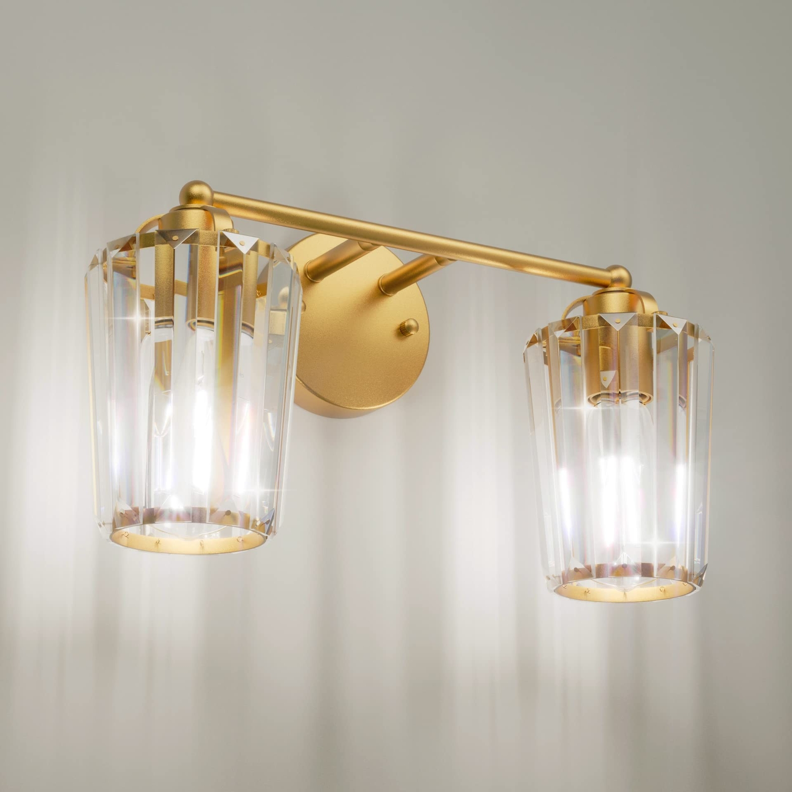 Aipsun Gold Bathroom Vanity Light Crystal Vanity Light for Bathroom 2 ...