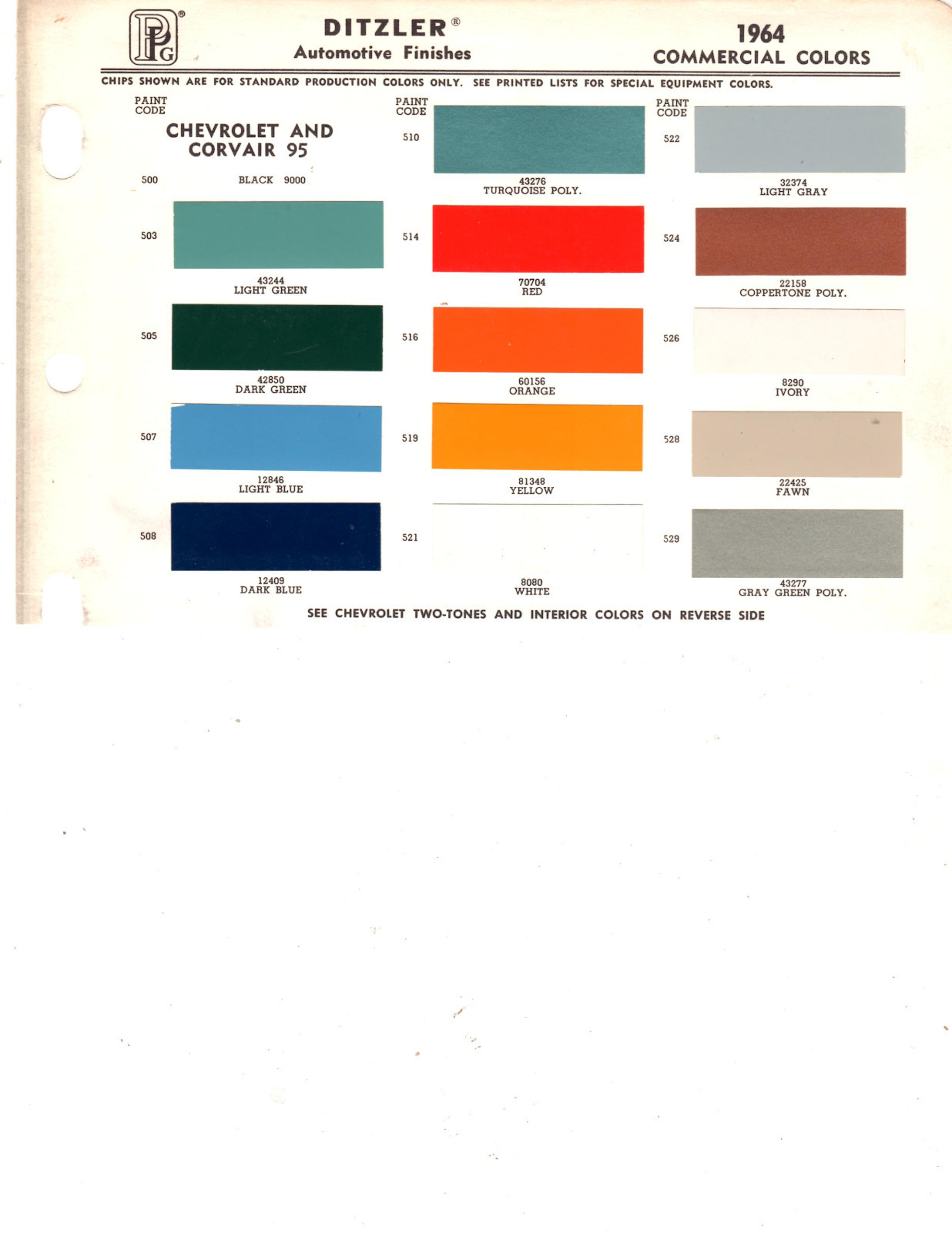 1964 1965 1966 1967 1968 1969 CHEVROLET TRUCK VAN PAINT CHIPS 14PC 64 ...