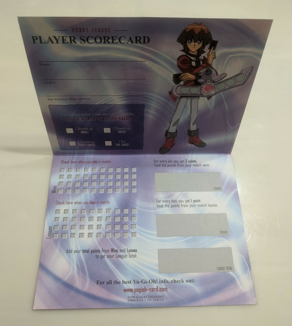 Yu-Gi-Oh Hobby League Tournament Player Scorecard Konami Upper Deck ...