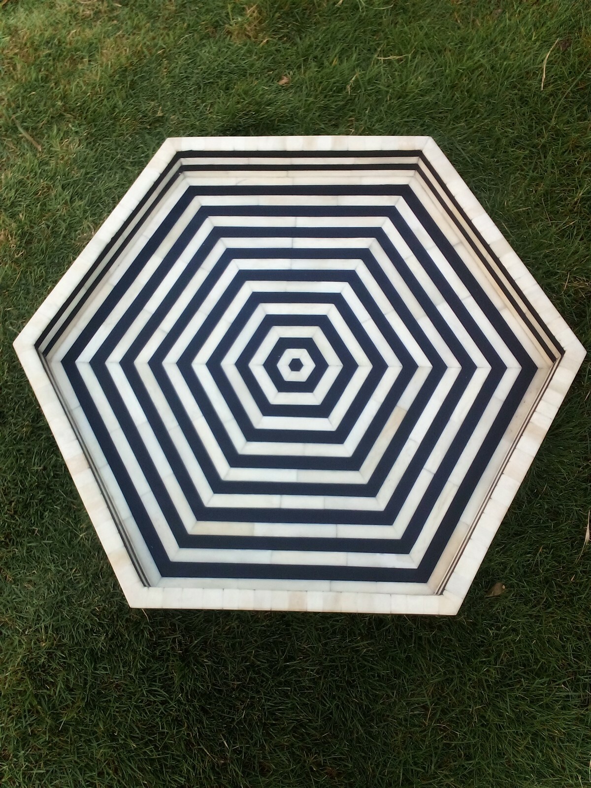 Hand Crafted Bone Inlay Tray Geometric Pattern | eBay