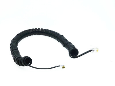 1x Telephone Spiral Wire Phone Handset Curly Cord Cable RJ11 4P4C Black ...