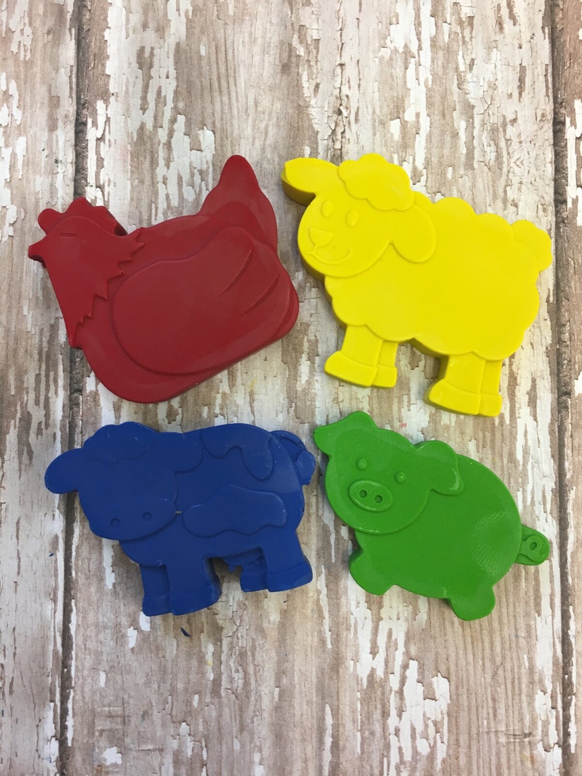 15 sets of 4 Farm Barnyard Animal Crayons Party Favor 1st Birthday Old ...