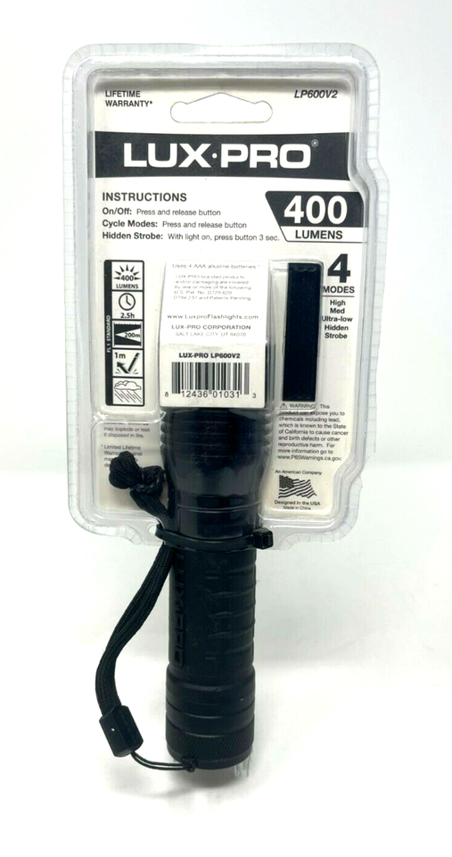 LUX PRO 400 Lumens 4 Modes Ultra-Bright LED Flashlight LP600V2 w ...