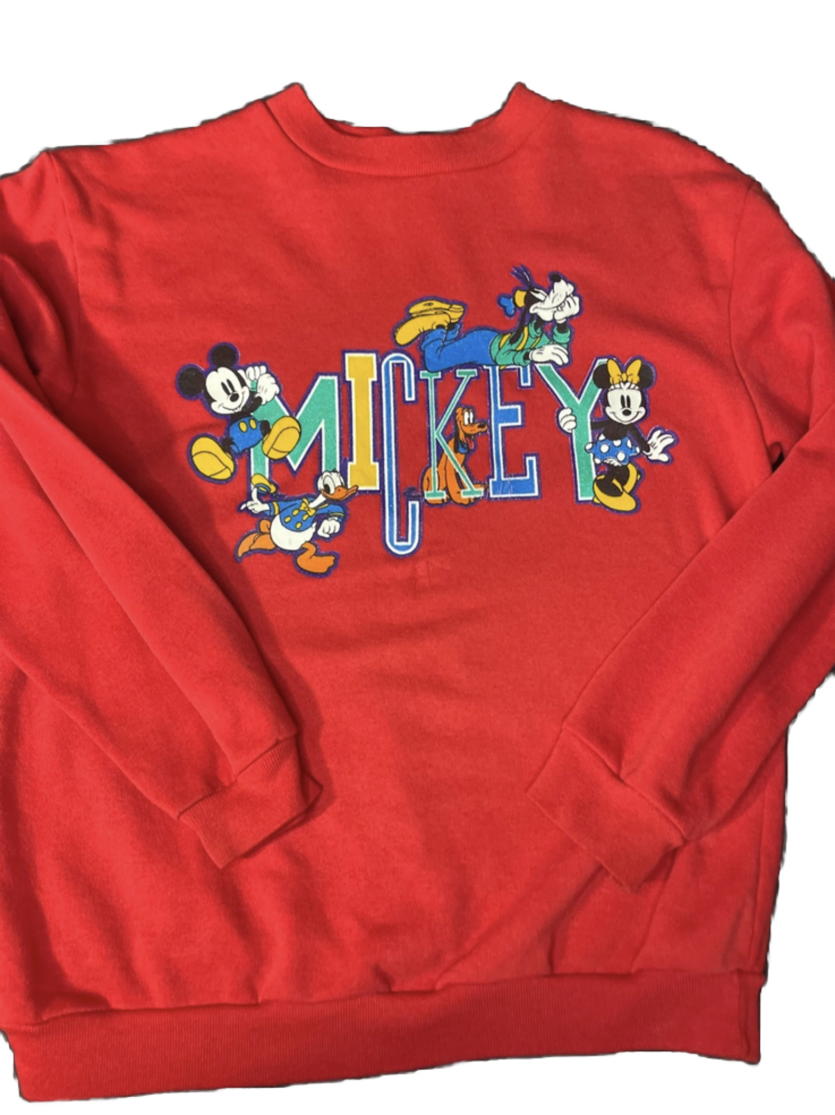 Vintage Mickey Mouse And Friends Sweater Red - Gem