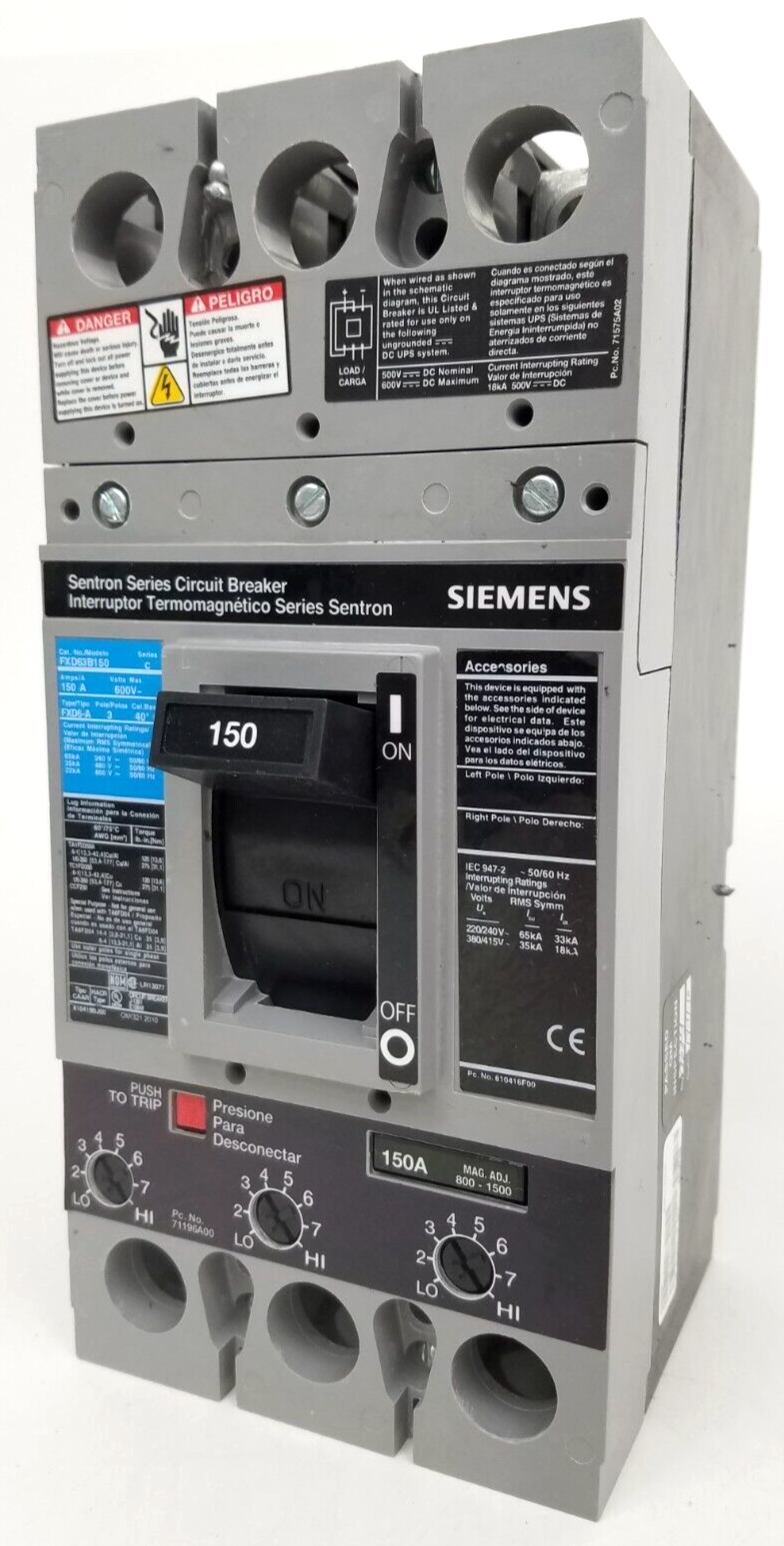FXD63B150 Siemens 150 Amp Circuit Breaker *NEXT DAY OPTION* NEW 3rd ...