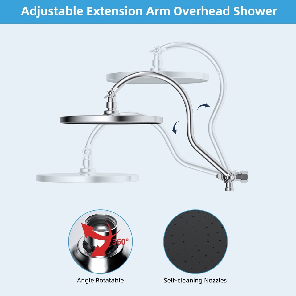 Self-cleaning Shower Head,10'' High Pressure Rain Shower Head ...