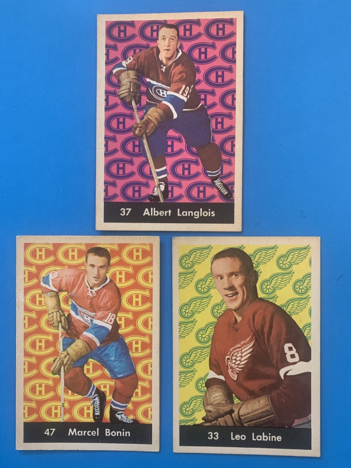 62/63 Parkhurst Lot of 3 NM #33 Leo Labine/#32 Albert Langlois/#47 ...
