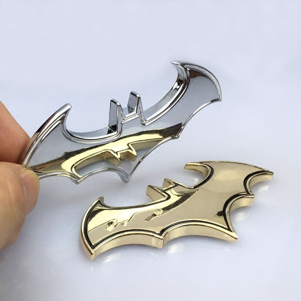 2Pcs 3D Chrome Metal Batman Emblem Badge Decal Sticker Car Exterior ...