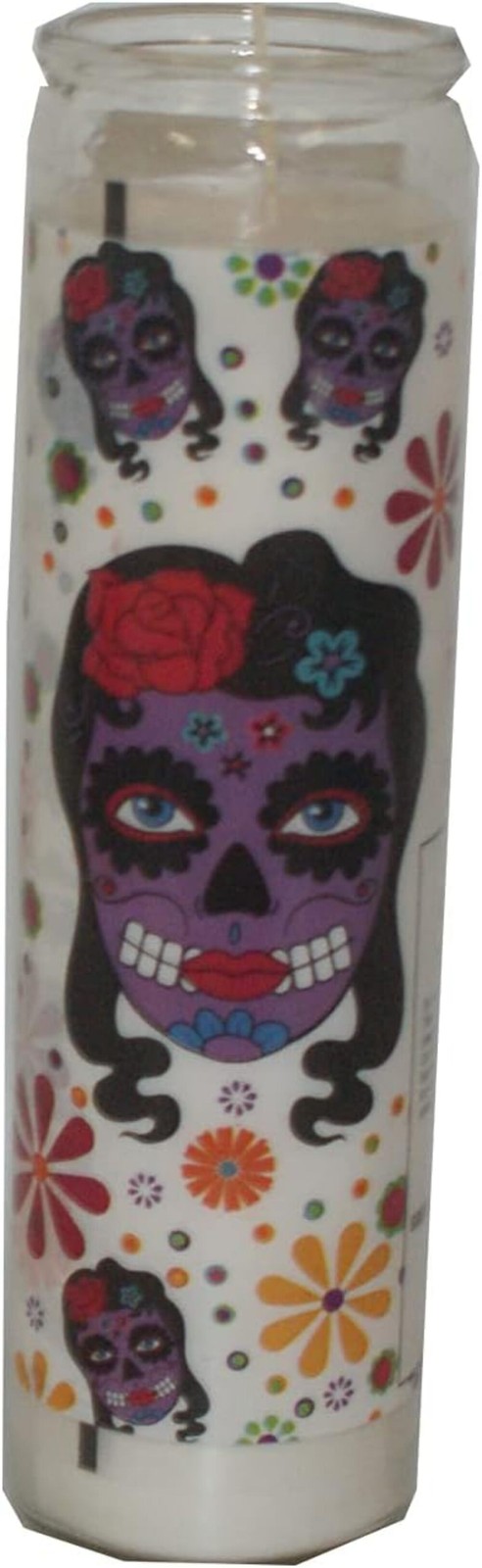 36085 - 8 Inch Day Of The Dead Girl Themed Fall Decorative Candle For ...