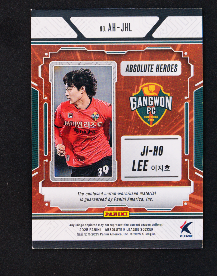 2025 Panini Absolute K League Soccer Ji-Ho Lee 16/99 Patch Absolute ...