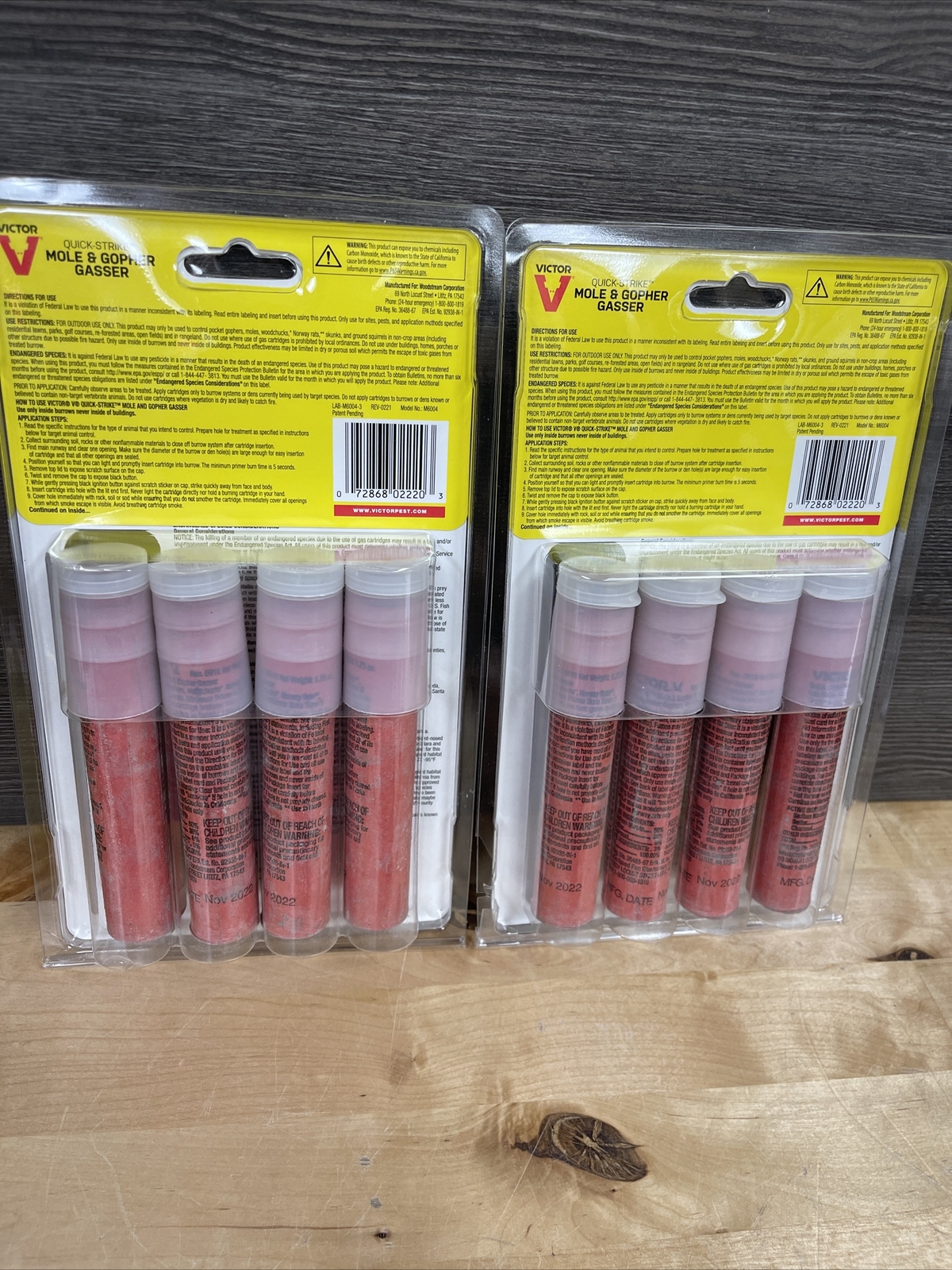 2 Pack x4pc Victor Quick Strike Mole & Gopher Gasser 4 Gassers New ...