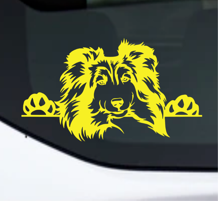 Peeking Shetland Sheepdog Decal Sheltie Collie Tumbler Car Sticker | eBay