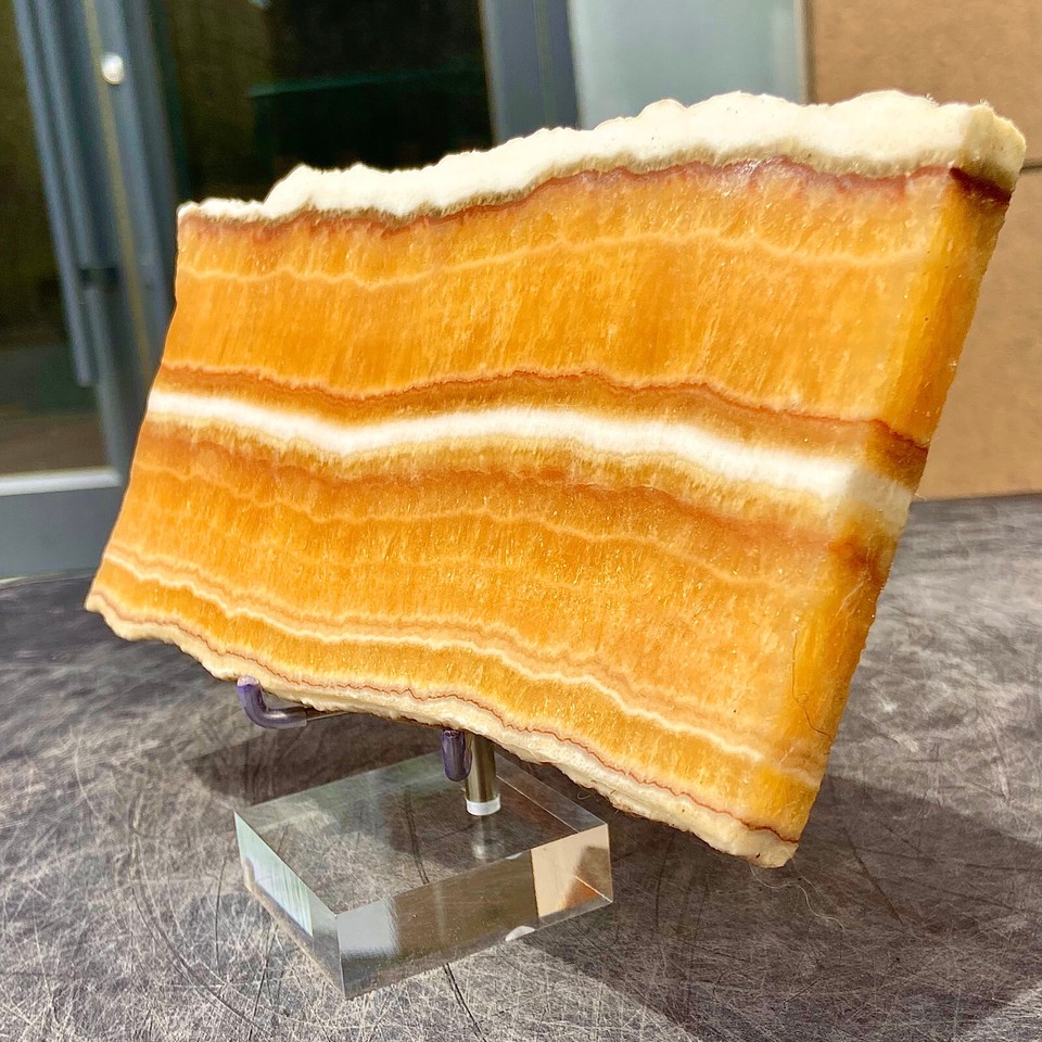 1.47LB Rare Golden Calcite Slice - Spiritual Healing Stone - Unique ...