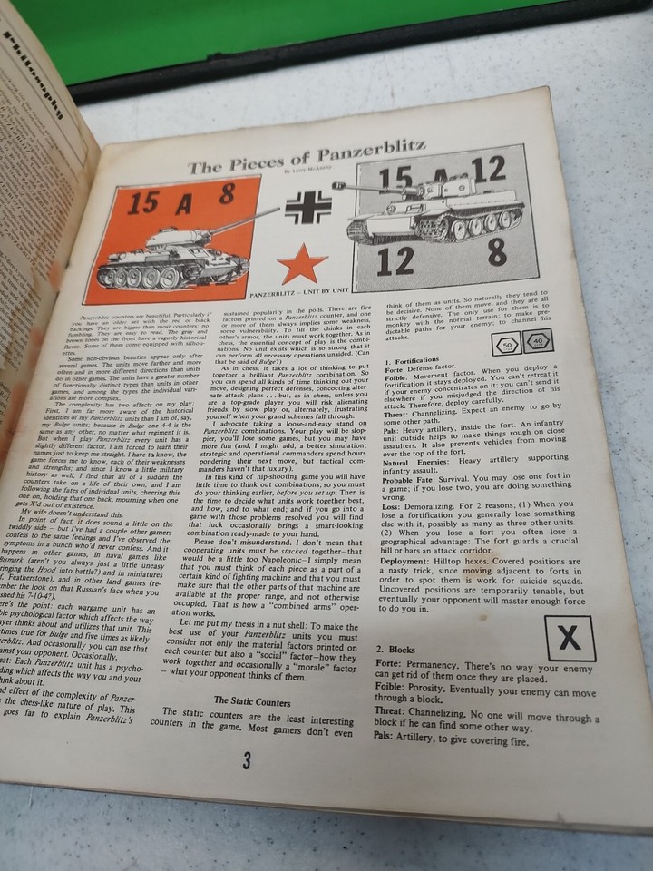 PANZERBLITZ War Board Game WARGAMER'S GUIDE TO PANZERBLITZ Avalon Hill ...