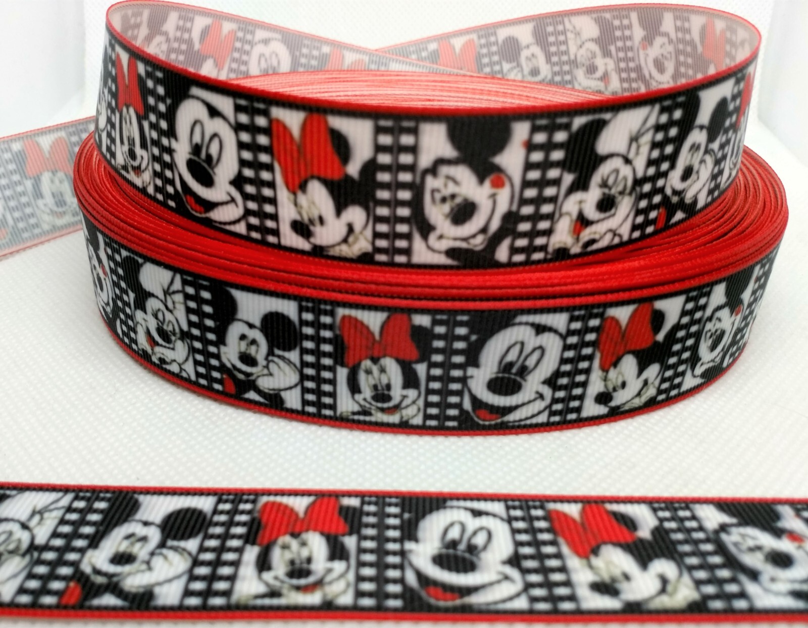 Mickey Mouse & Minnie Filmstrip 1" Grosgrain Ribbon ~YOUR CHOICE: 5 or ...