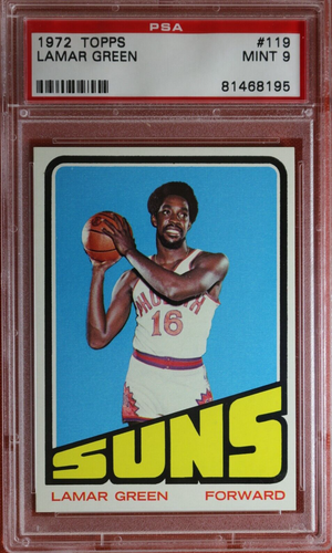 1972 Topps basketball card LAMAR GREEN #119 PSA 9 MINT (INCREDIBLY RARE ...