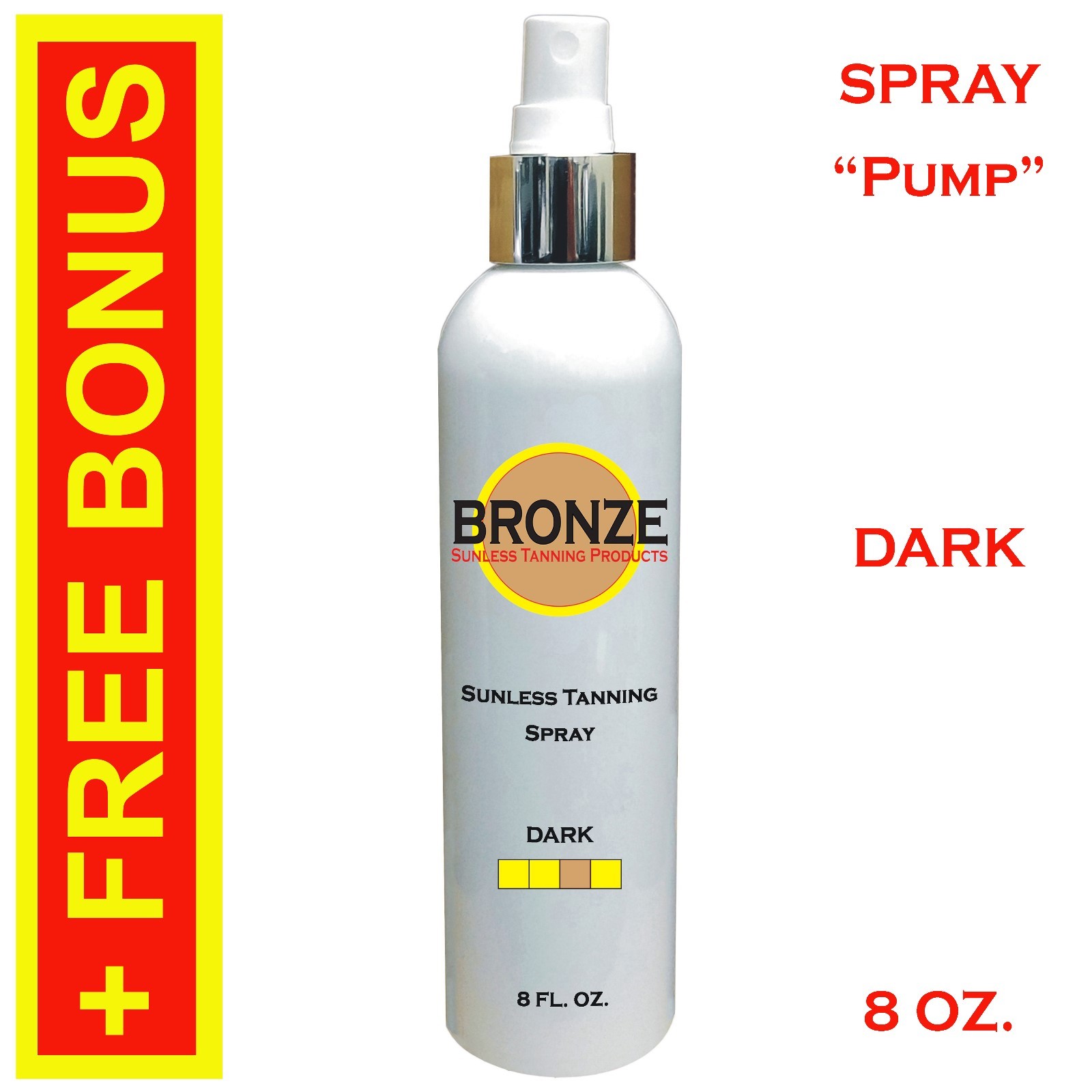BRONZE - Sunless Self Tanning Spray (Pump) - DARK - 8 oz + Best Tanner ...
