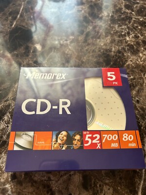 Memorex CD-R 52X 700MB 80 Min 5 Pack NEW SEALED | eBay