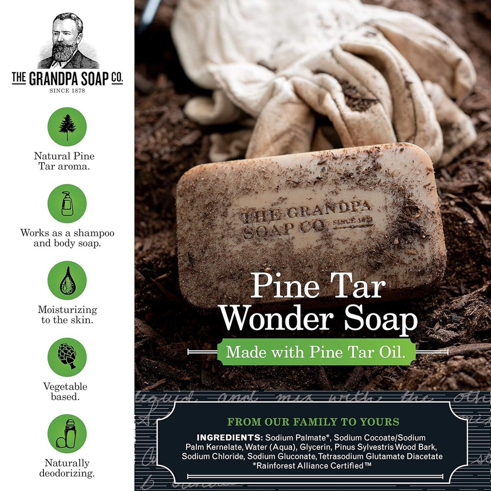 The Grandpa Soap Co. The Original Pine Tar Bar Soap 1 Each 3.25 Oz ...