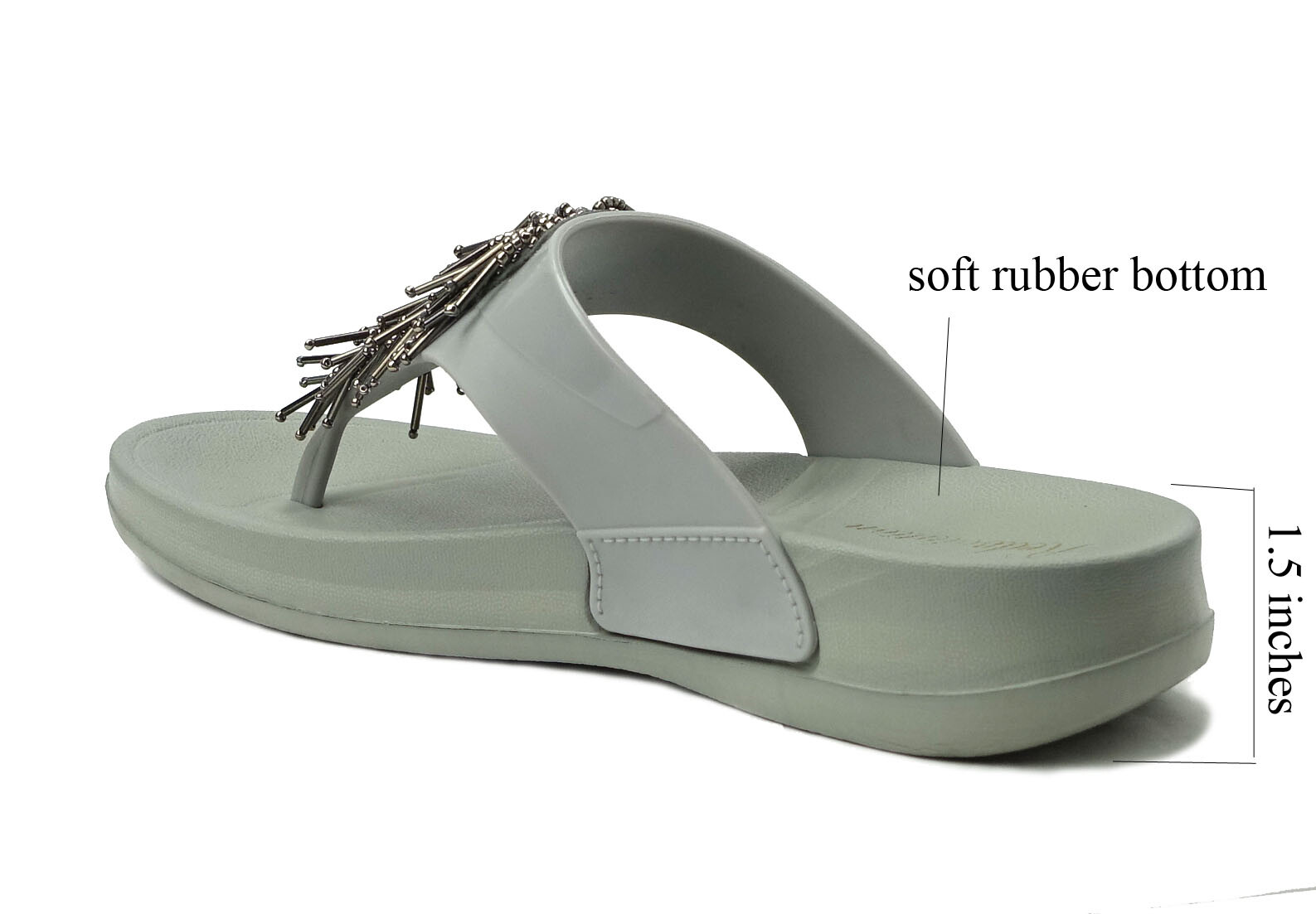 NEW Women's Rhinestone T-Strap Midsole Sandals Beaded Flip Flop | eBay