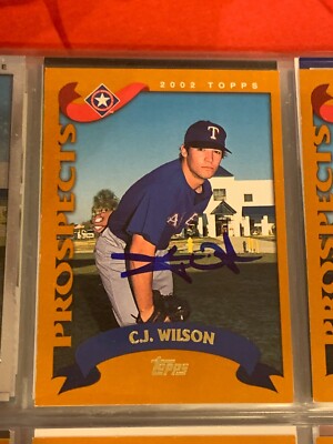C.J. CJ WILSON AUTOGRAPHED SIGNED 2002 TOPPS CARD RANGERS COA | eBay