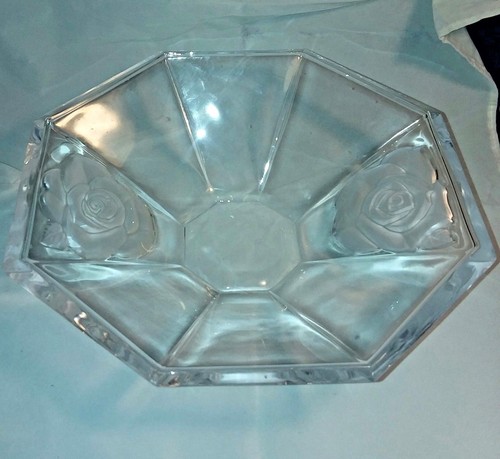 Beautiful Vintage Eight Sided Crystal Rose Bowl | eBay