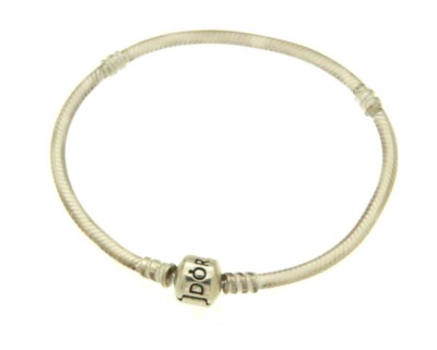 Authentic PANDORA 925 Sterling Silver Barrel Snap Clasp Bracelet Size 6 ...