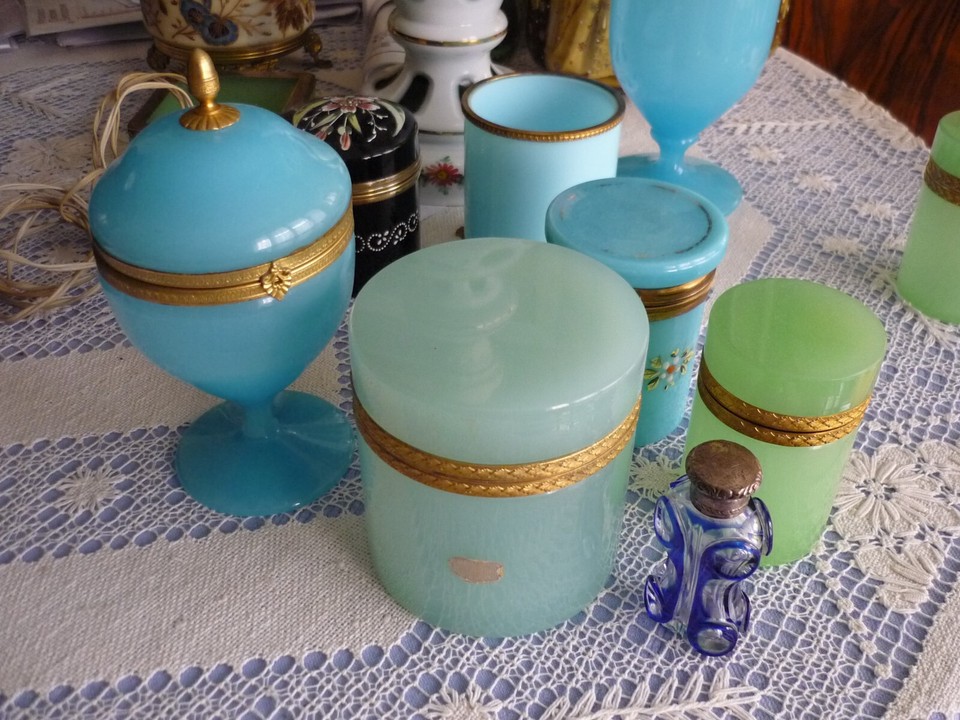 Vintage French or Italian Rectangular Light Pink Purple Opaline Glass ...