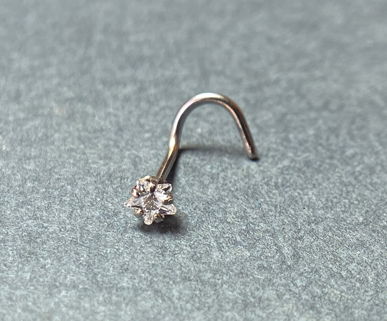 1pc Surgical Steel Nose Screw Ring w/Star Prong Set Gem 18g,20g ...